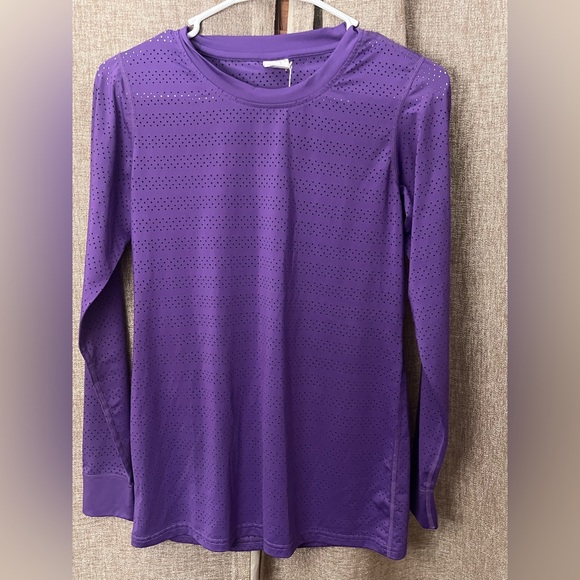 ZYIA | Tops | Zyia Active Purple Perforated Long Sleeve | Poshmark